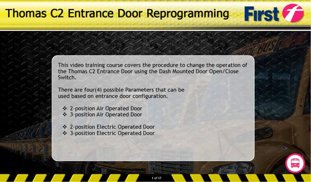Thomas Bus C2 Entrance Door Reprogramming Procedure - FGA 1710 in First ...