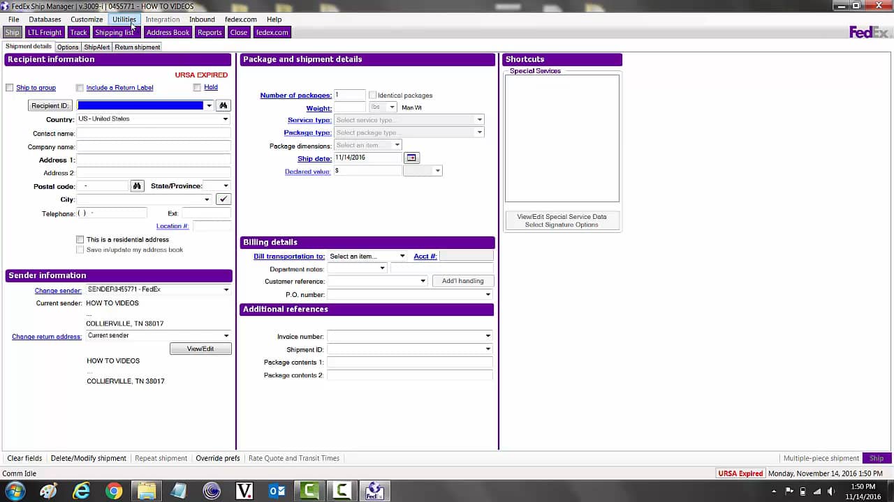 How to fix an expired URSA in FedEx Ship Manager on Vimeo