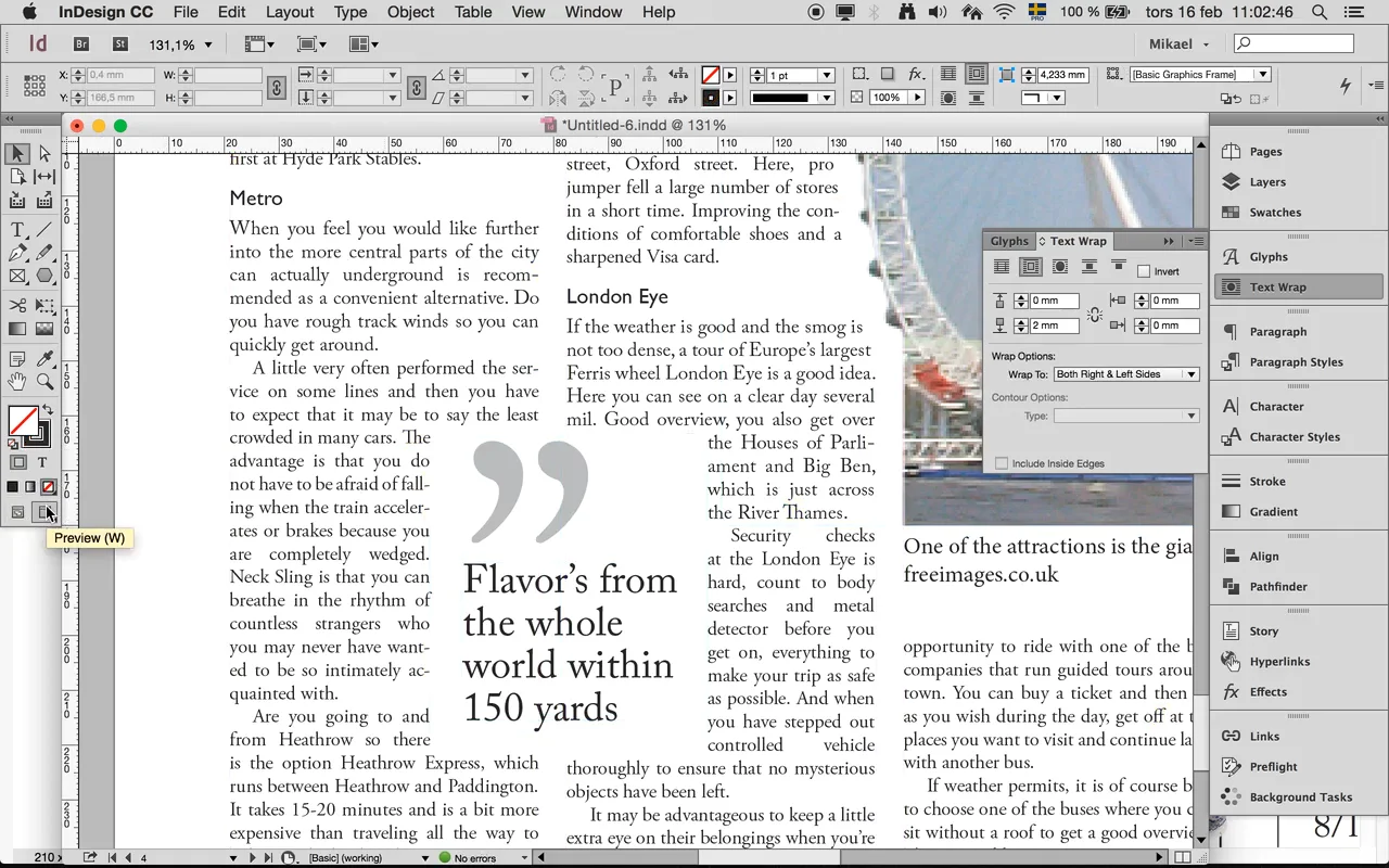 Indesign exercise 2, the quote on Vimeo