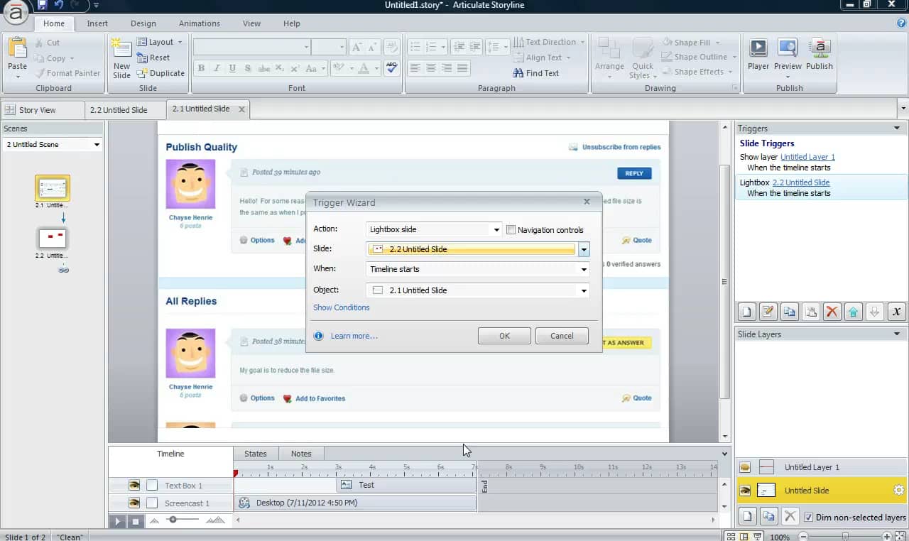 How to create the lightbox slide and it's effect using a trigger in #Articulate #Storyline. on Vimeo