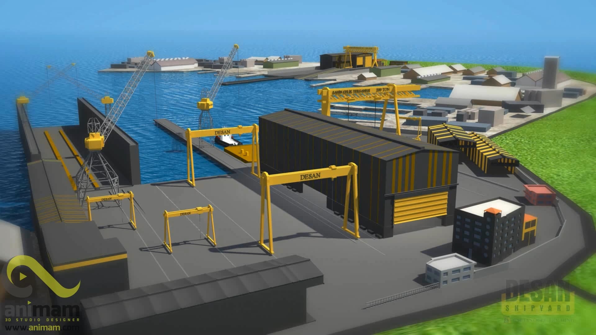 3D Tersana Gemi yapımı Animasyonu 3D Shipyard Animation on Vimeo