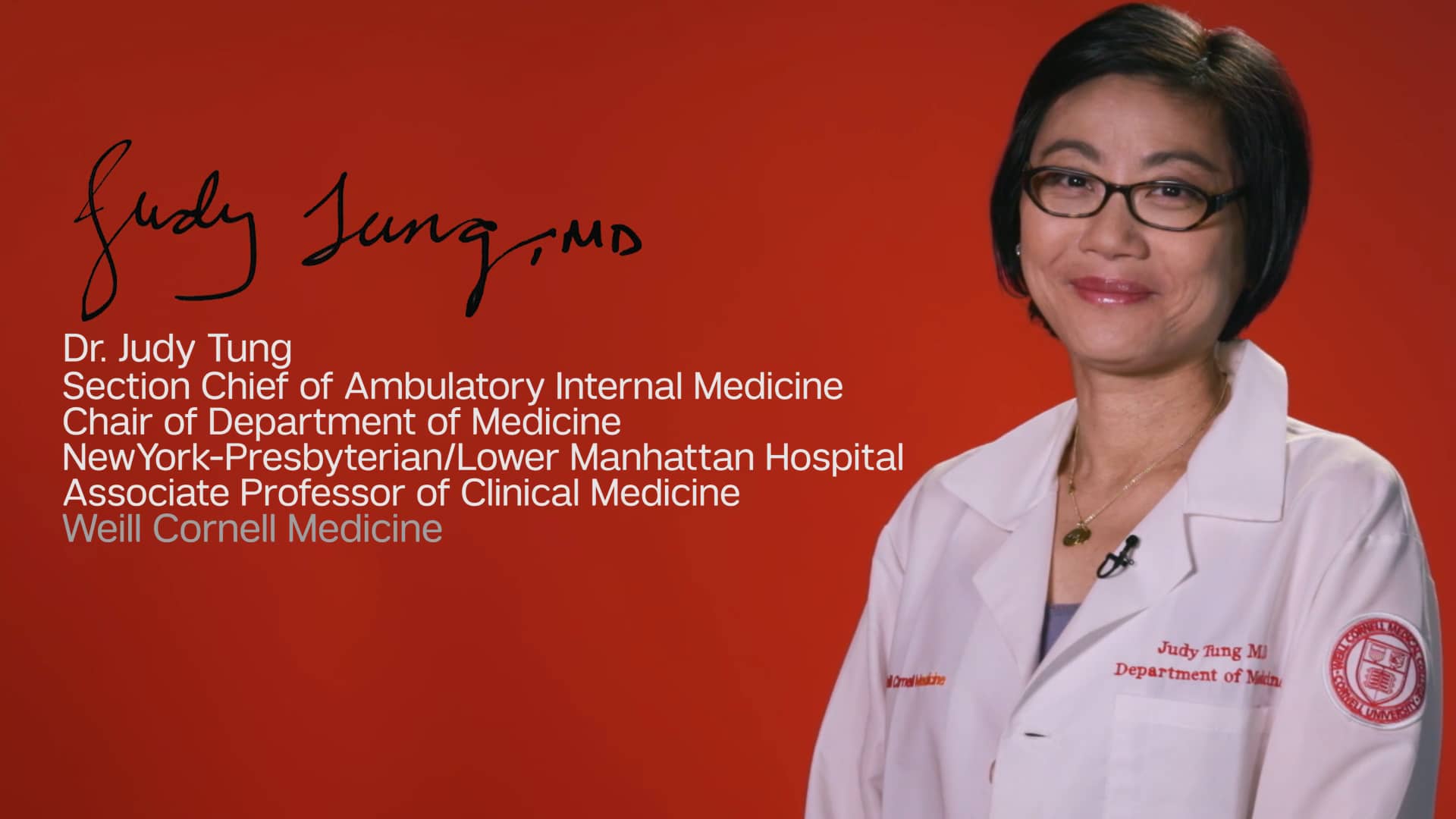 We Are Weill Cornell Medicine: Dr. Judy Tung on Vimeo