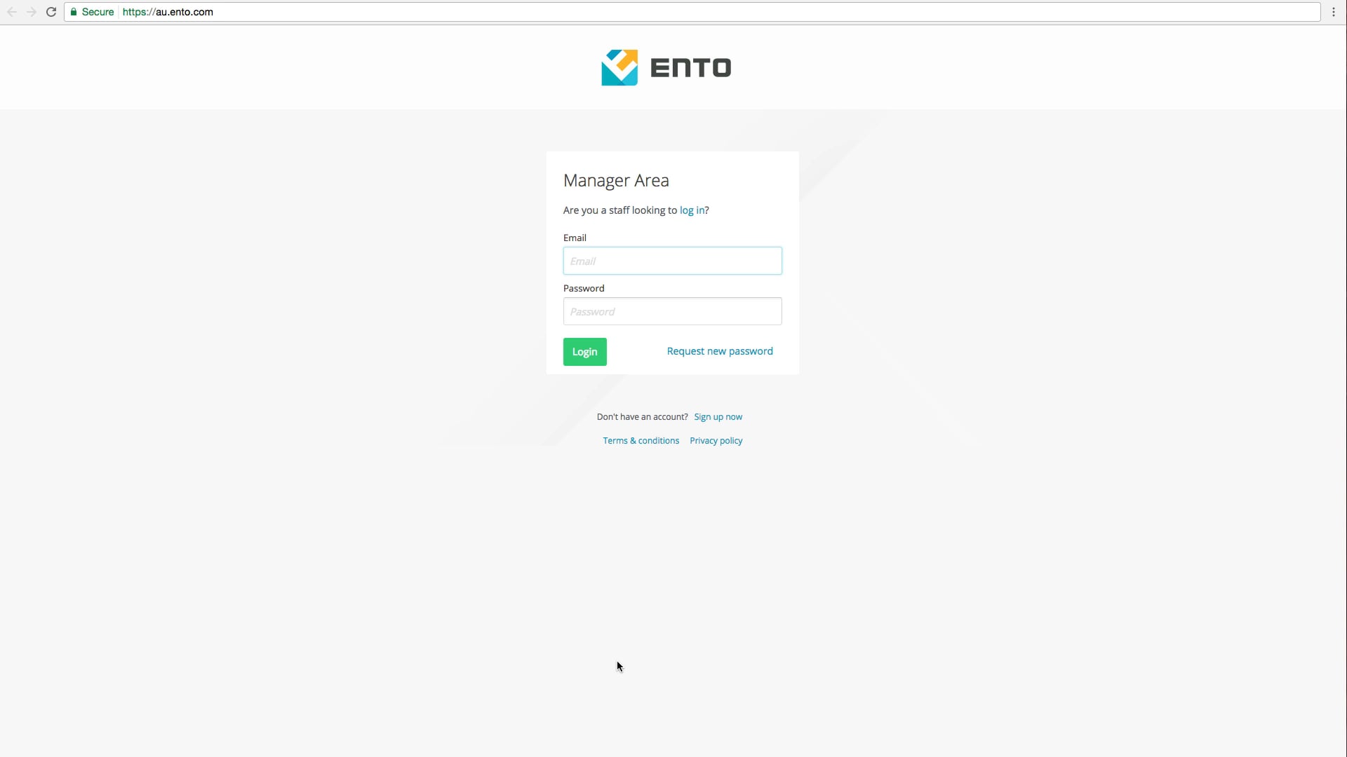 Ento - Accessing the Ento manager area on Vimeo
