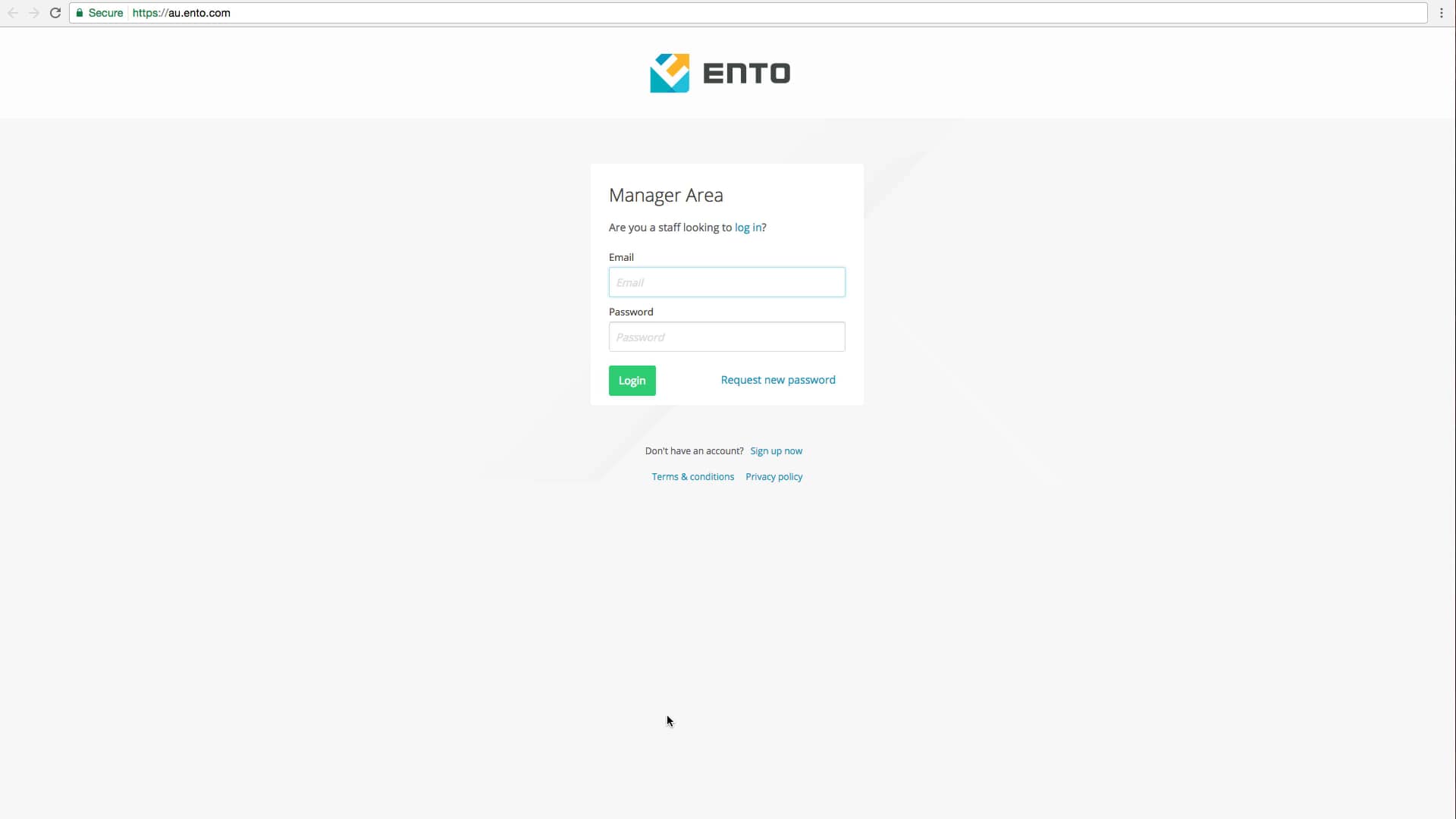 Ento - Accessing the Ento manager area on Vimeo