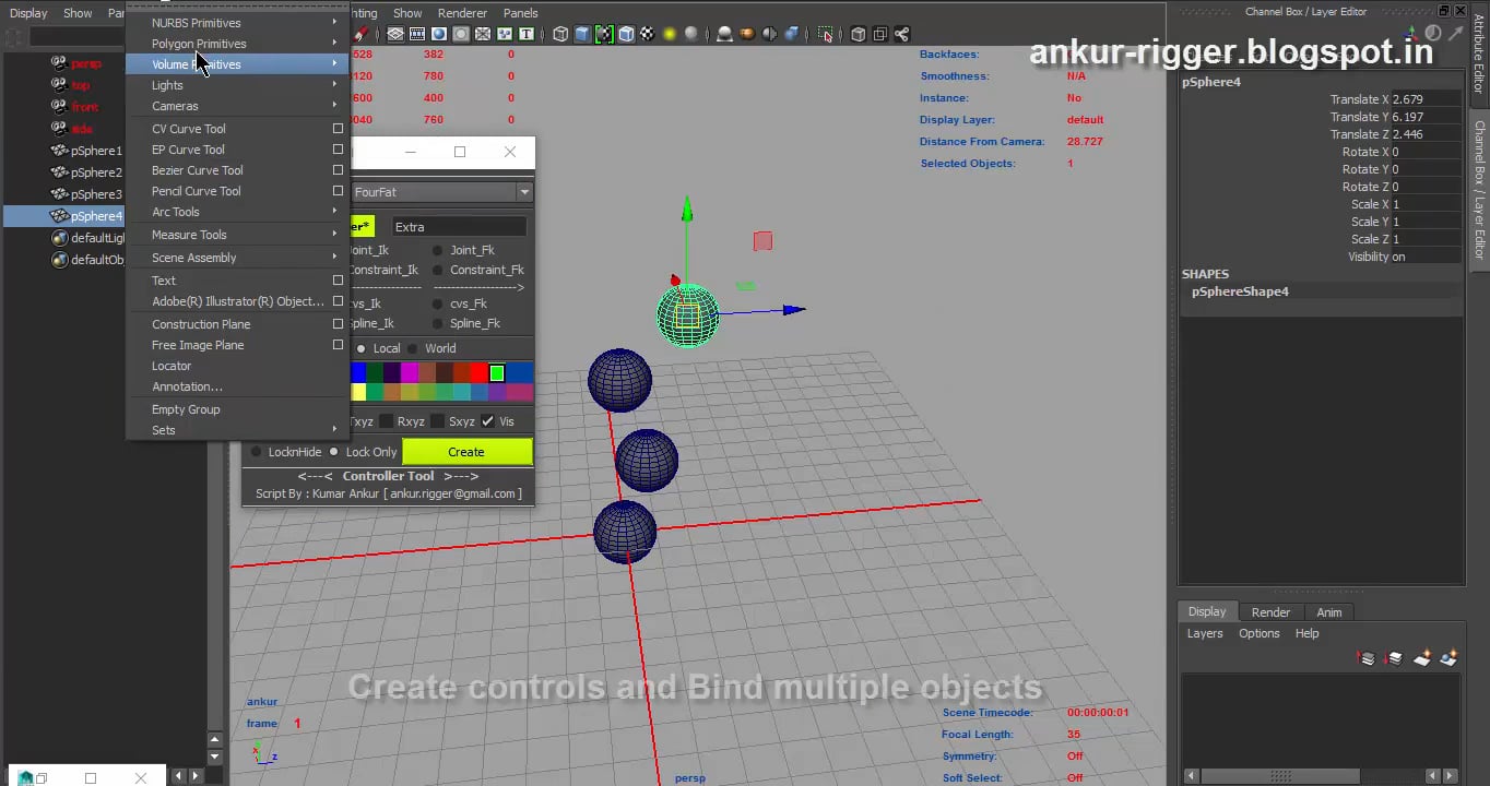 Maya Python : Controller Builder Tool Rigging Demo on Vimeo