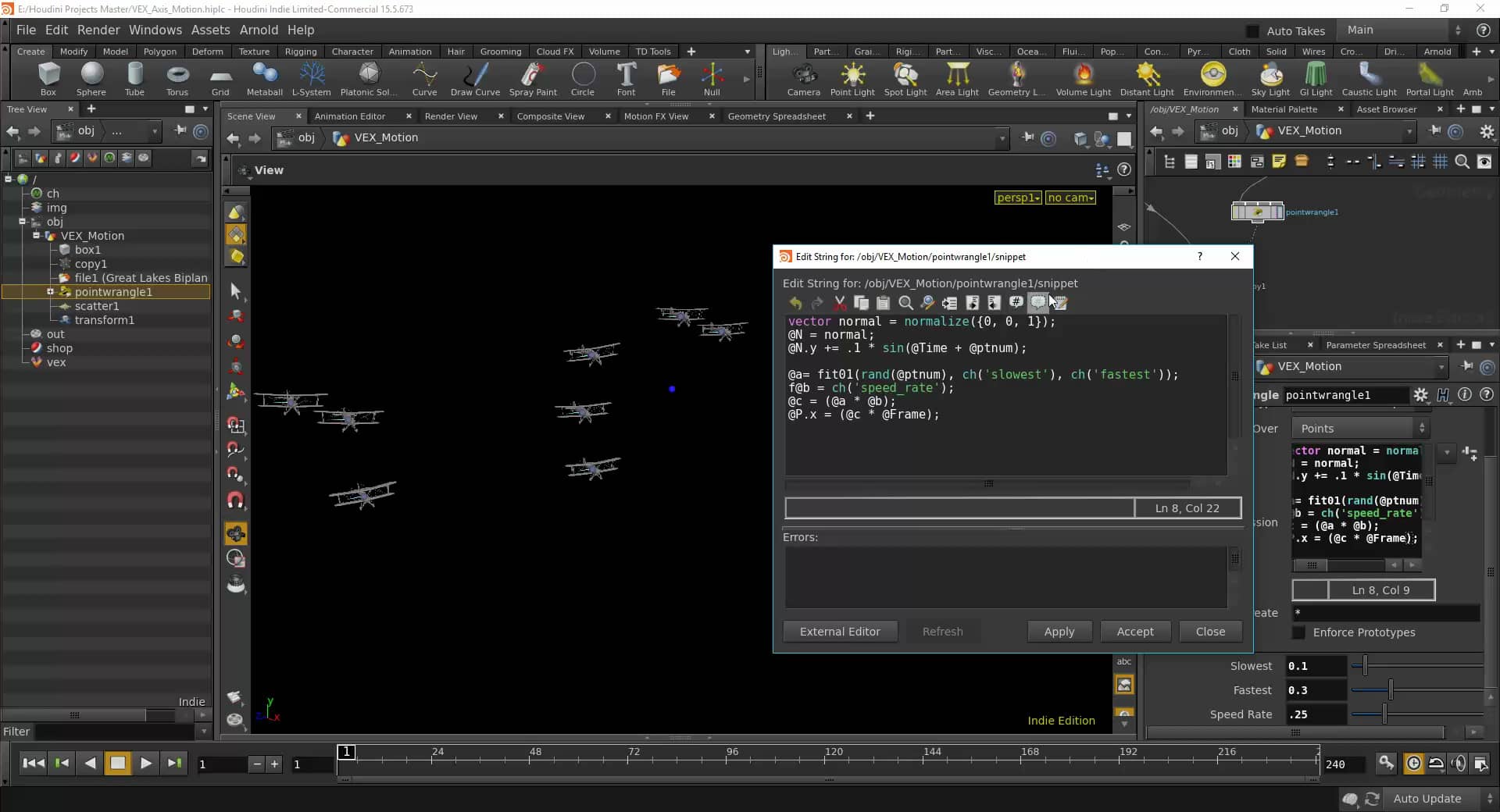 SideFX Houdini - Creating Directable Point Motion With VEX Only on Vimeo