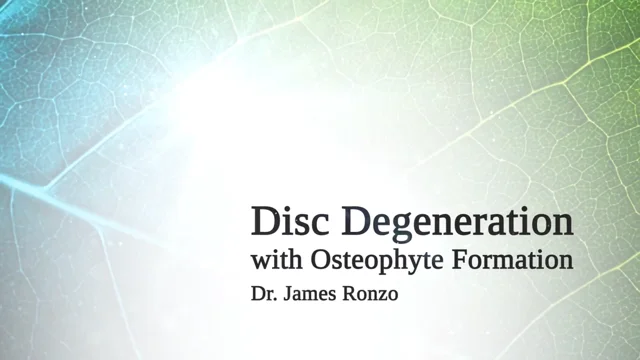 Osteophyte Formation Lumbar Spine