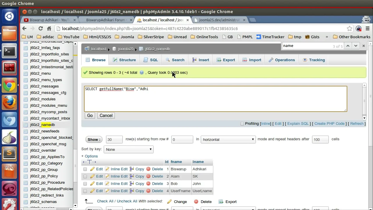 How to Create MySQL Function in Joomla And Query on Vimeo
