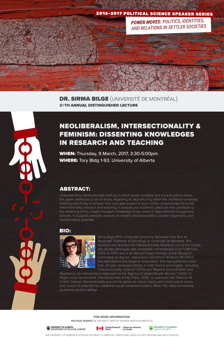 Dr. Sirma Bilge: Neoliberalism, Intersectionality & Feminism: Dissenting Knowledges in Research ...
