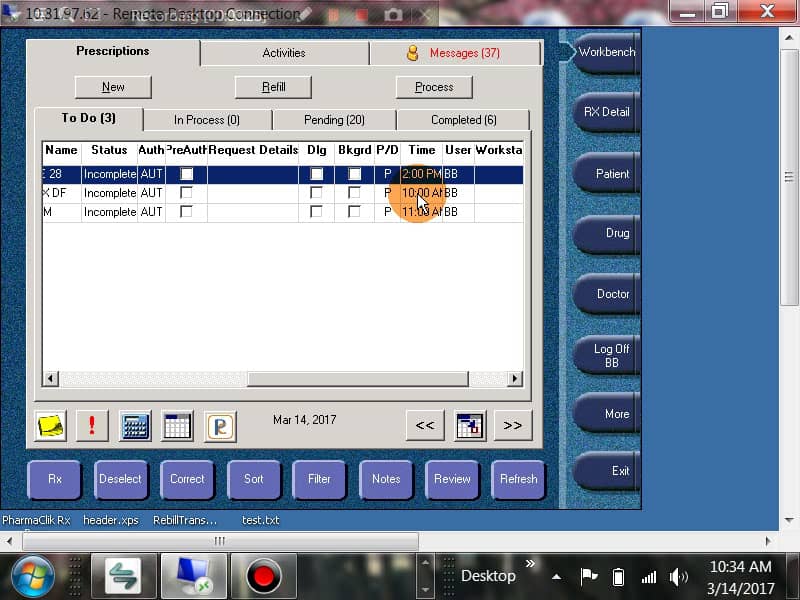 Refilling Prescriptions in PharmaClik Rx Sent from the diem premium ...