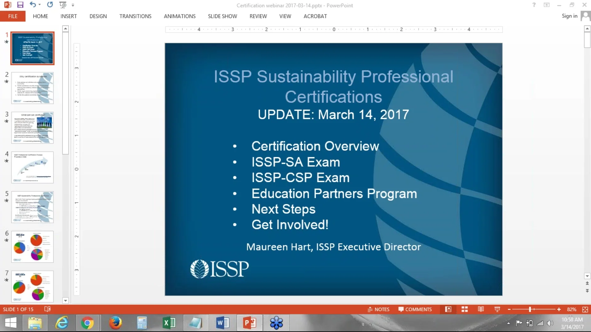 2017-03-14 ISSP Sustainability Professional Certification Info Session ...