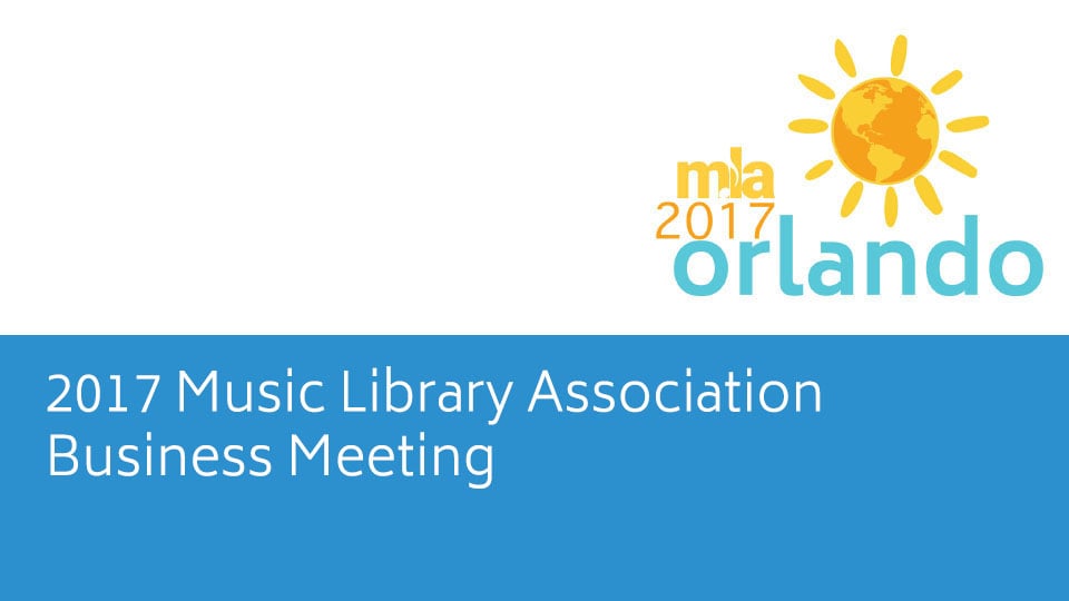 2017 Music Library Association Business Meeting on Vimeo