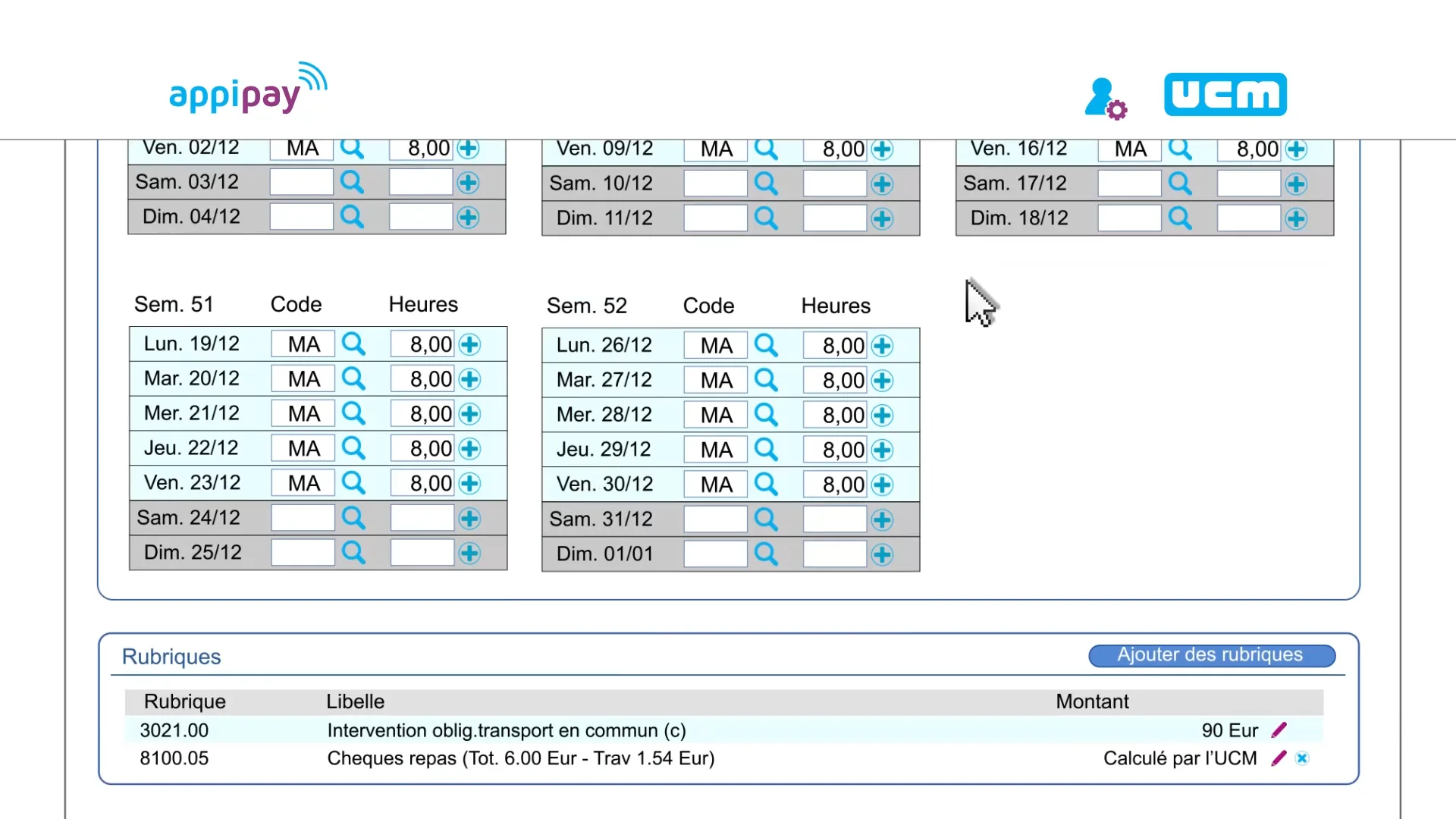Vidéo d'animation 2D tuto - UCM / Encodage prestations appipay | CAPSULE 12