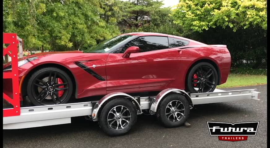 C7 Corvette on Futura Trailers Tandem Low Loader on Vimeo