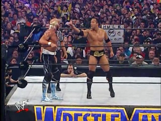 33 Moments Until WrestleMania: - The Rock Vs. Hollywood Hulk Hogan ...