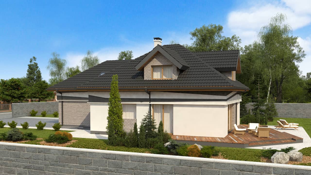 Z325 - Gotowy projekt domu z poddaszem użytkowym w tradycyjnym stylu do ...