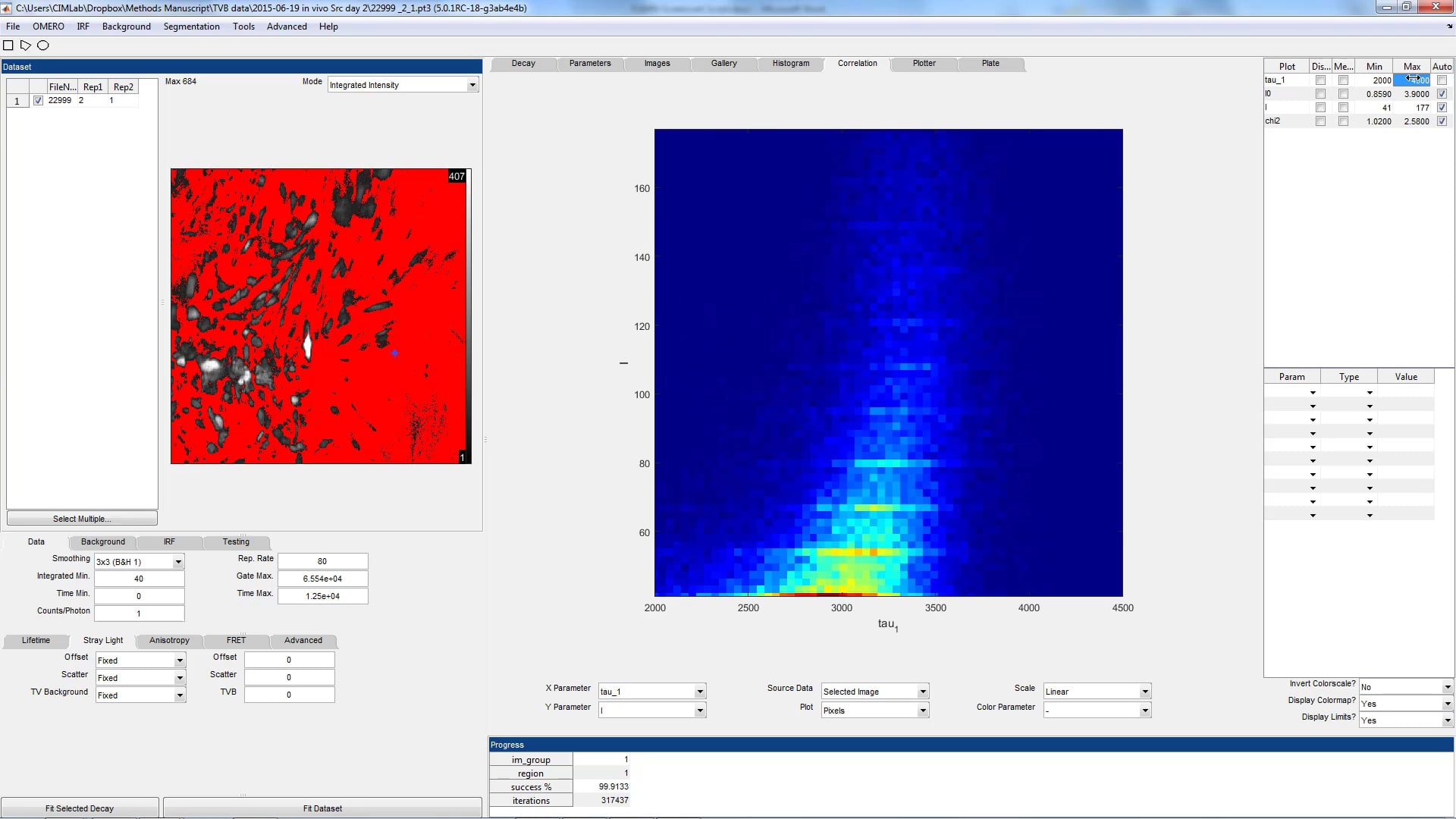 Correcting for autofluorescence in FLIMfit on Vimeo