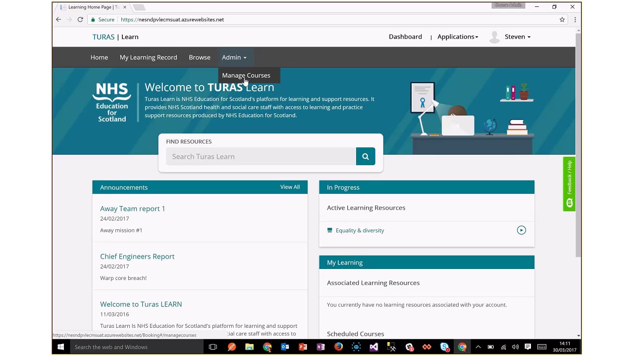 Turas Learn - User Acceptance Testing: Course Admin - 30 March 2017 on ...