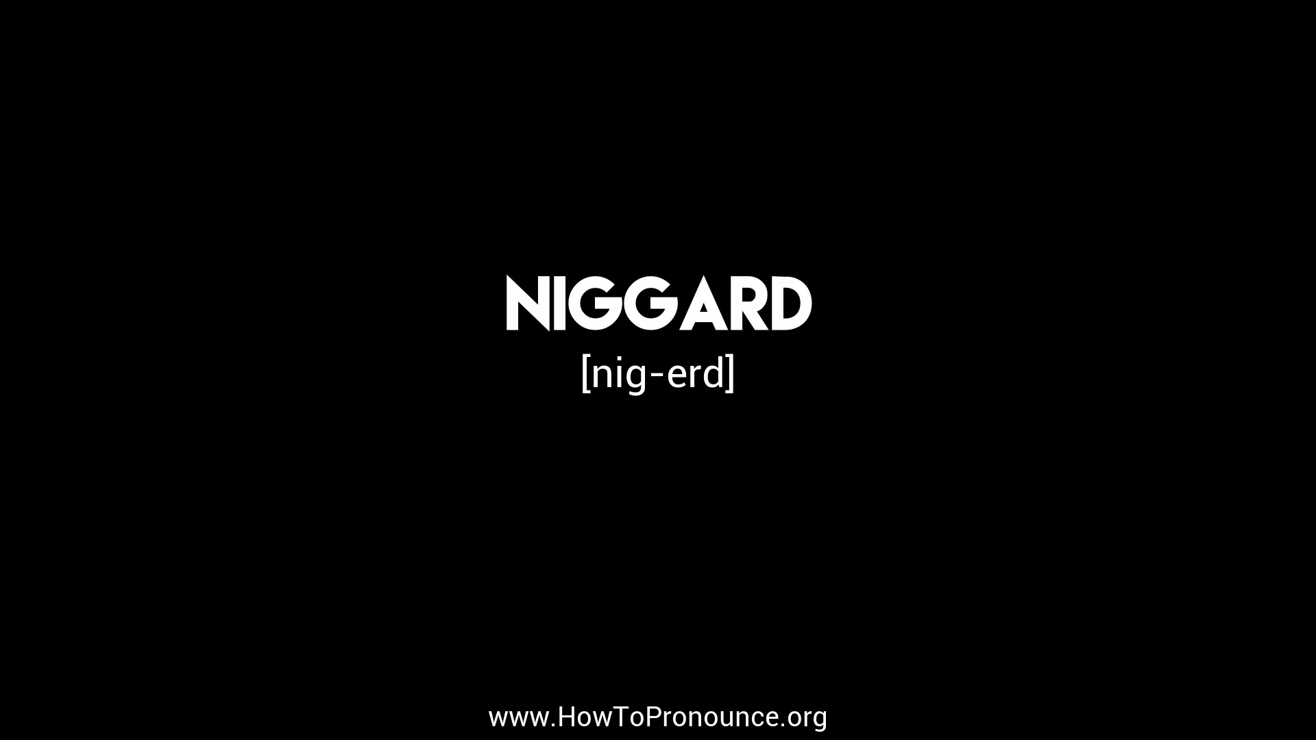 How to Pronounce "niggard" on Vimeo