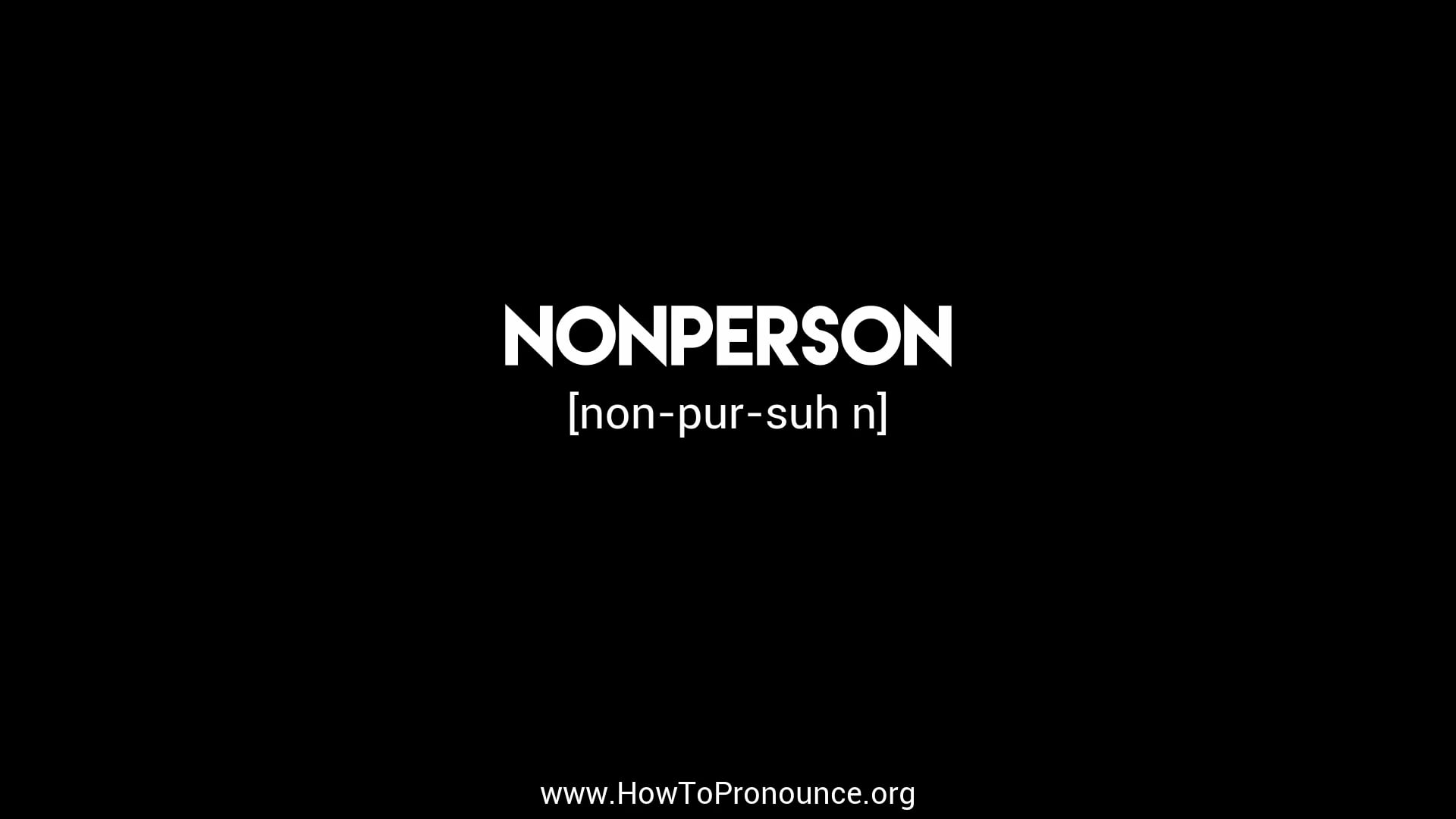 How to Pronounce "nonperson" on Vimeo