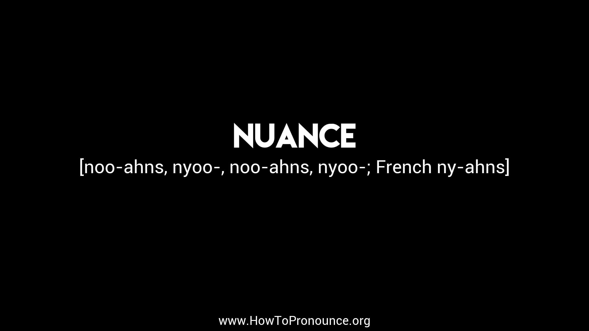 How to Pronounce "nuance" on Vimeo