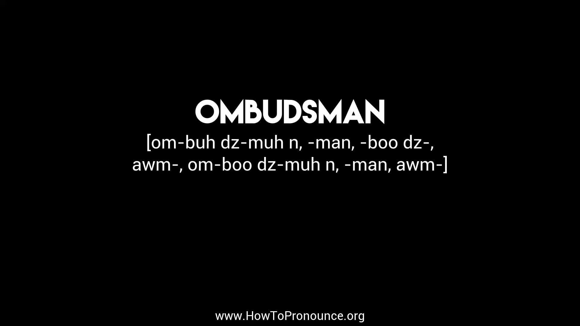 How to Pronounce "ombudsman" on Vimeo