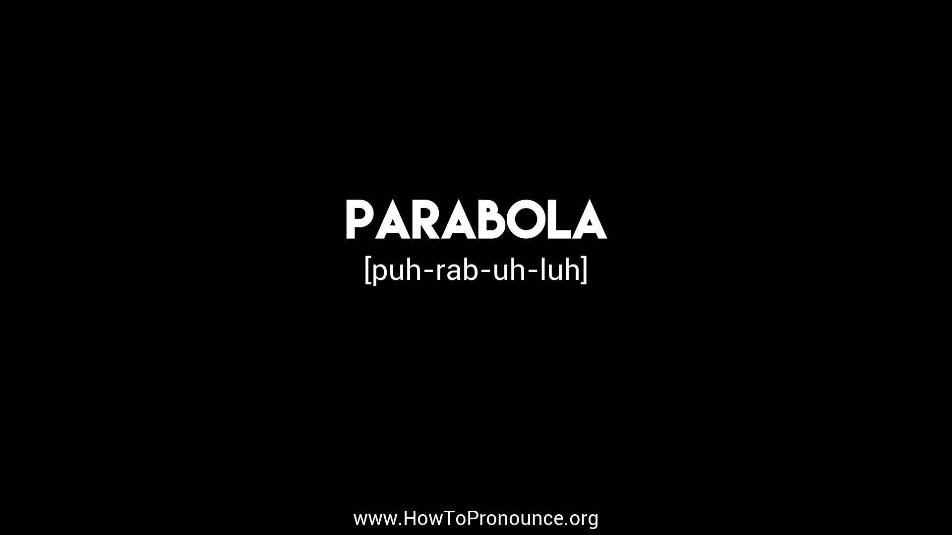 How to Pronounce "parabola" on Vimeo