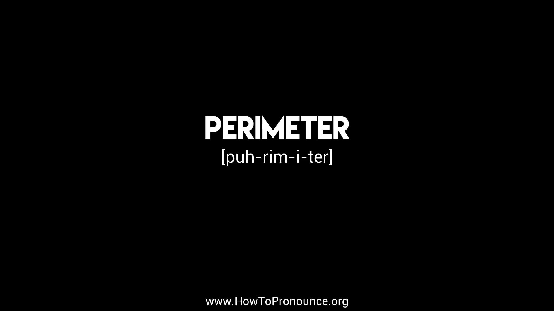How to Pronounce "perimeter" on Vimeo