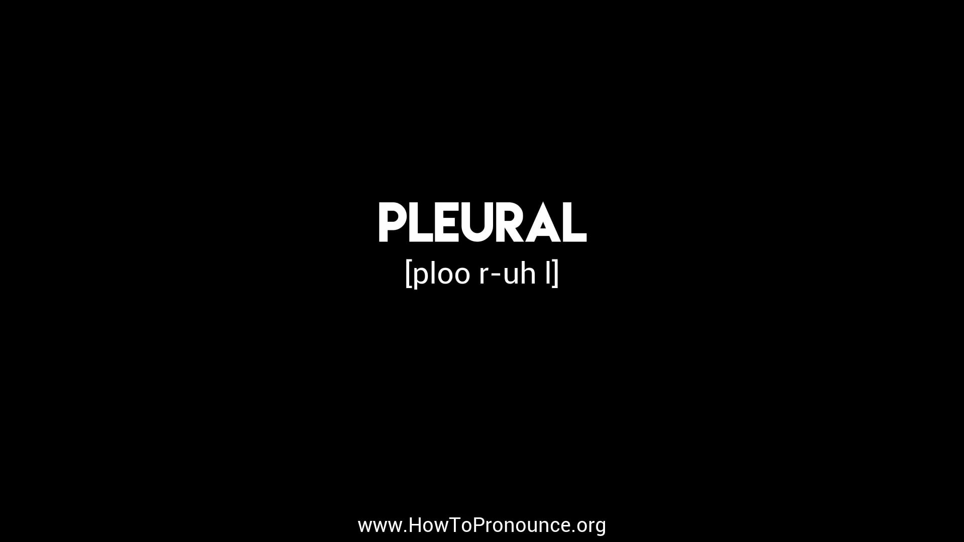 How to Pronounce "pleural" on Vimeo