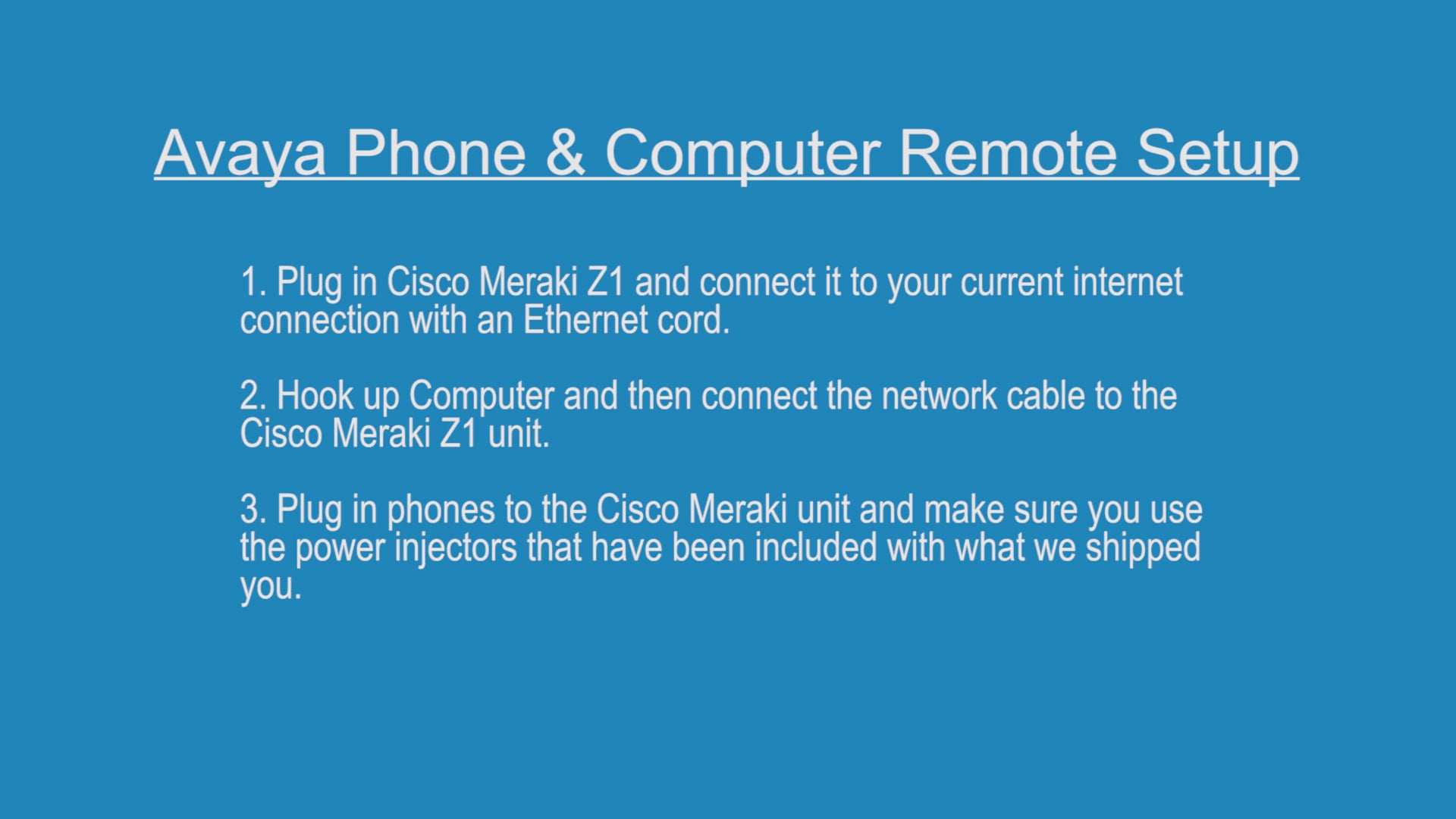 Avaya IP Phone & Computer Setup in a Remote Location on Vimeo