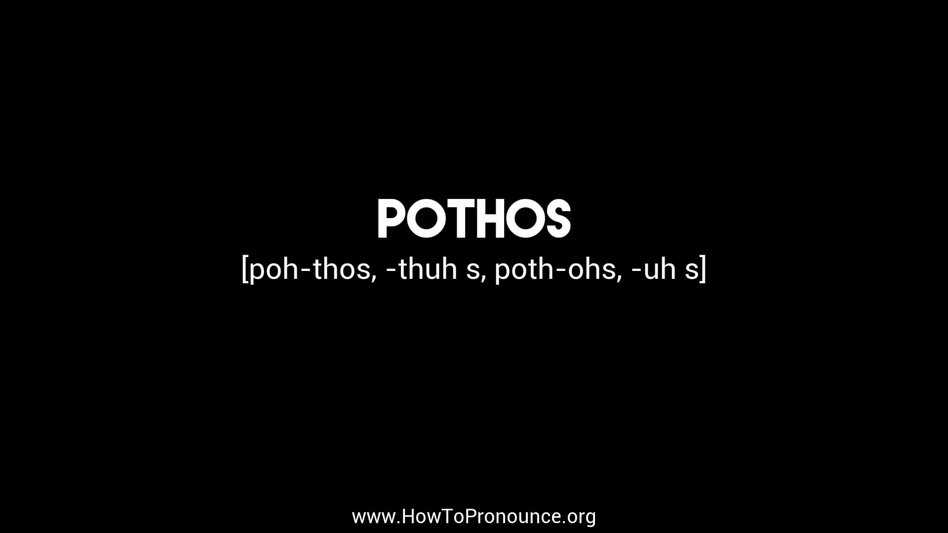 How to Pronounce "pothos" on Vimeo