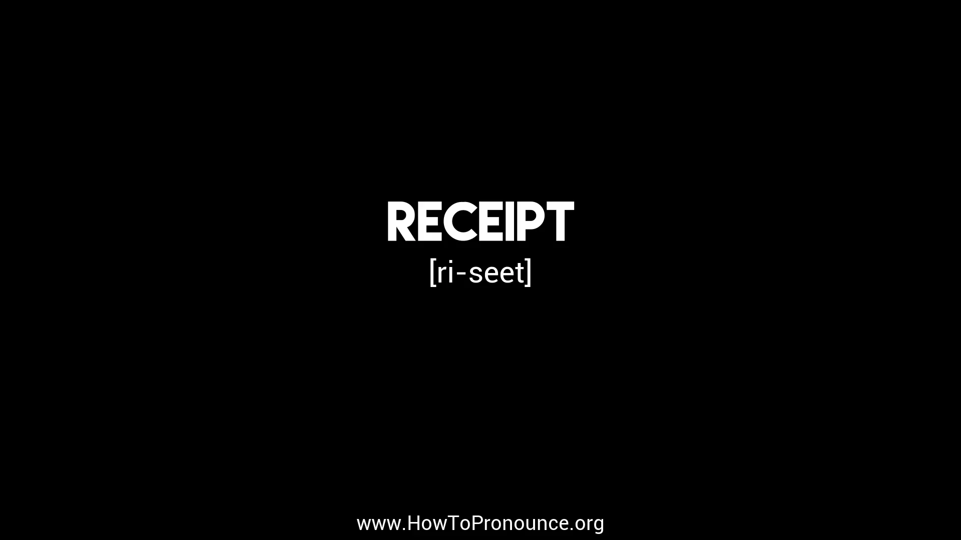How to Pronounce "receipt" on Vimeo