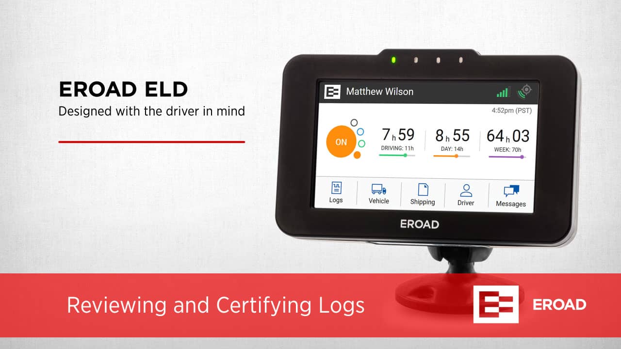 EROAD ELD - Reviewing and Certifying Logs on Vimeo
