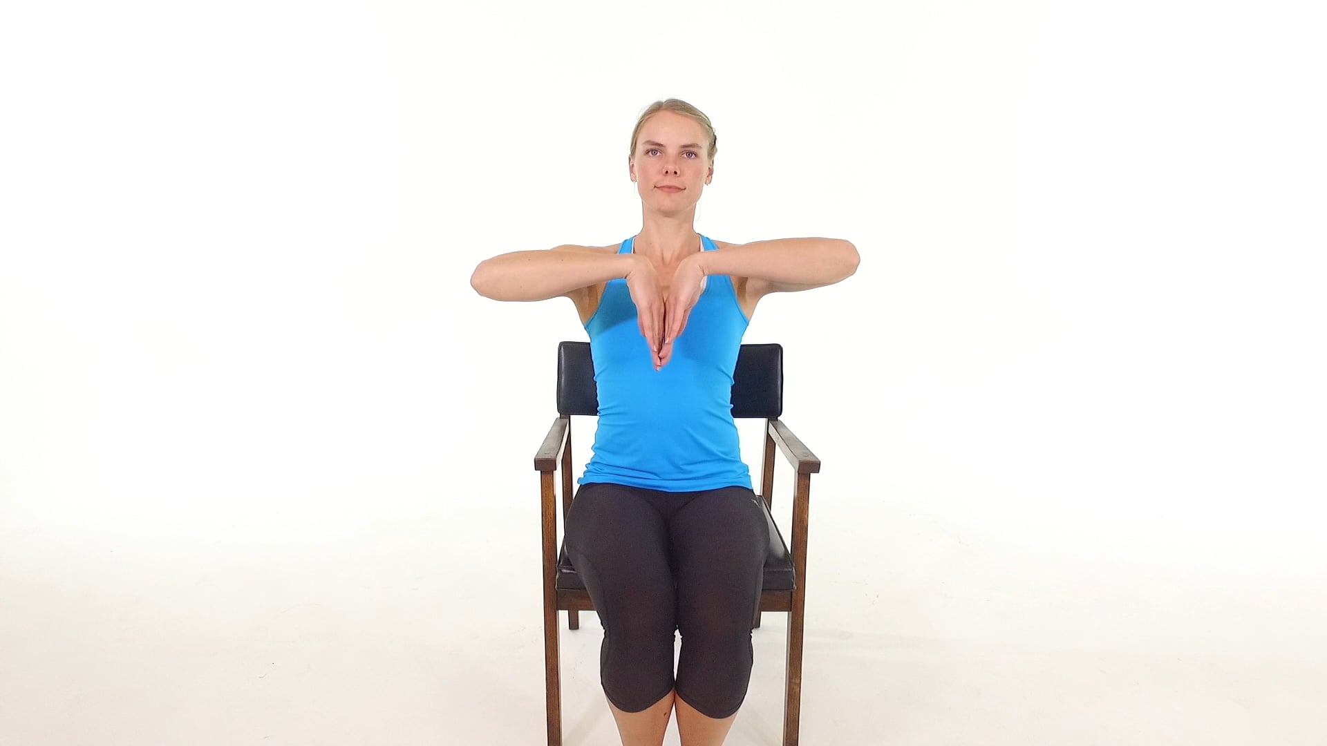 Seated Reverse Wrist Prayer Stretch on Vimeo