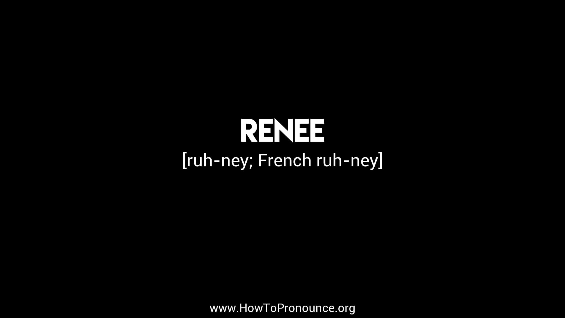 How to Pronounce "renee" on Vimeo