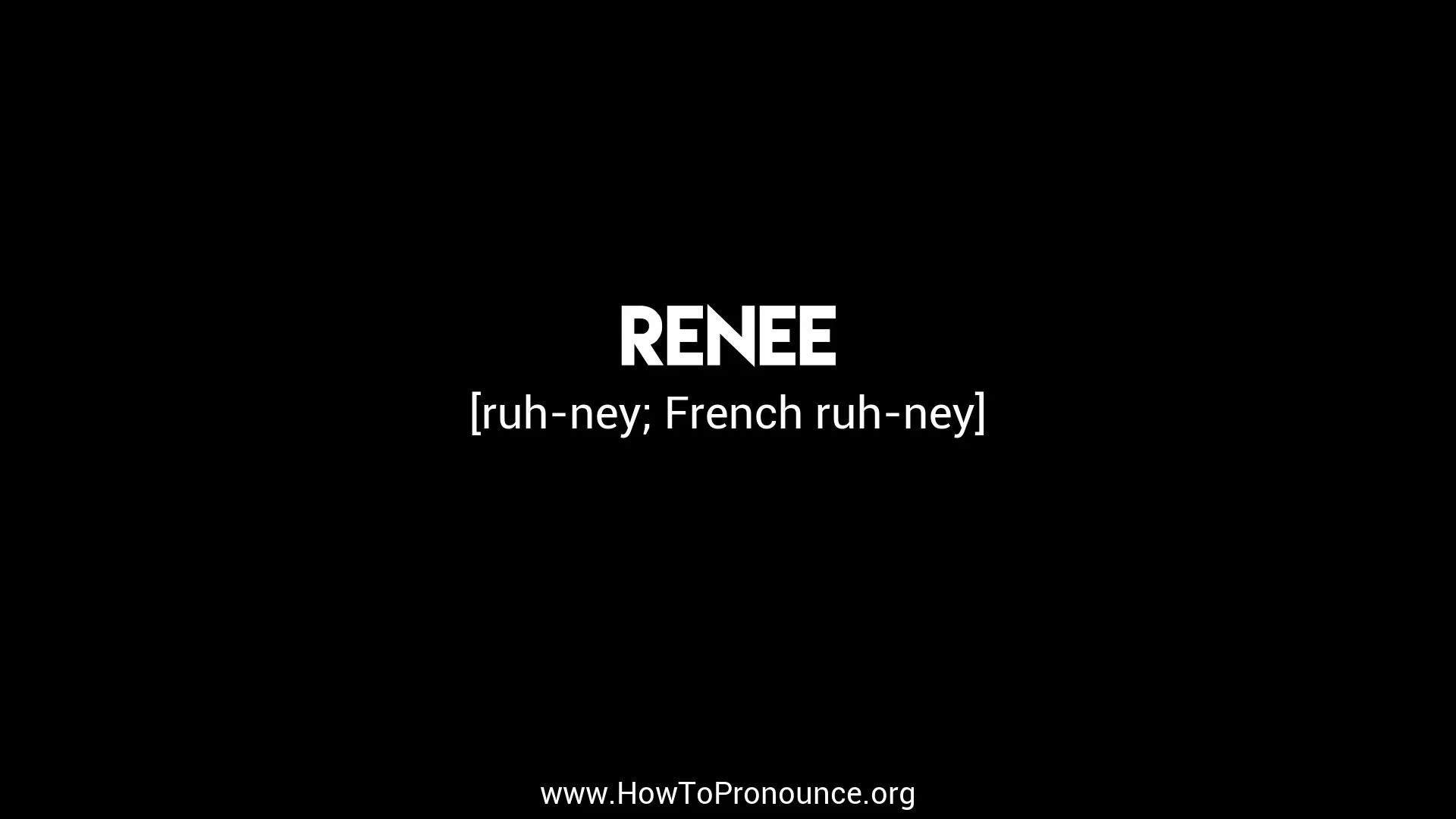 How to Pronounce "renee" on Vimeo