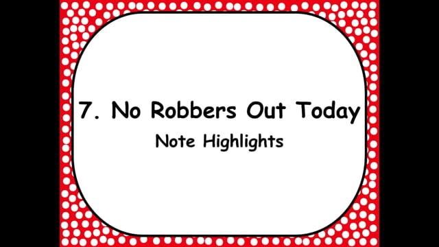 No Robbers Out Today | MusicplayOnline