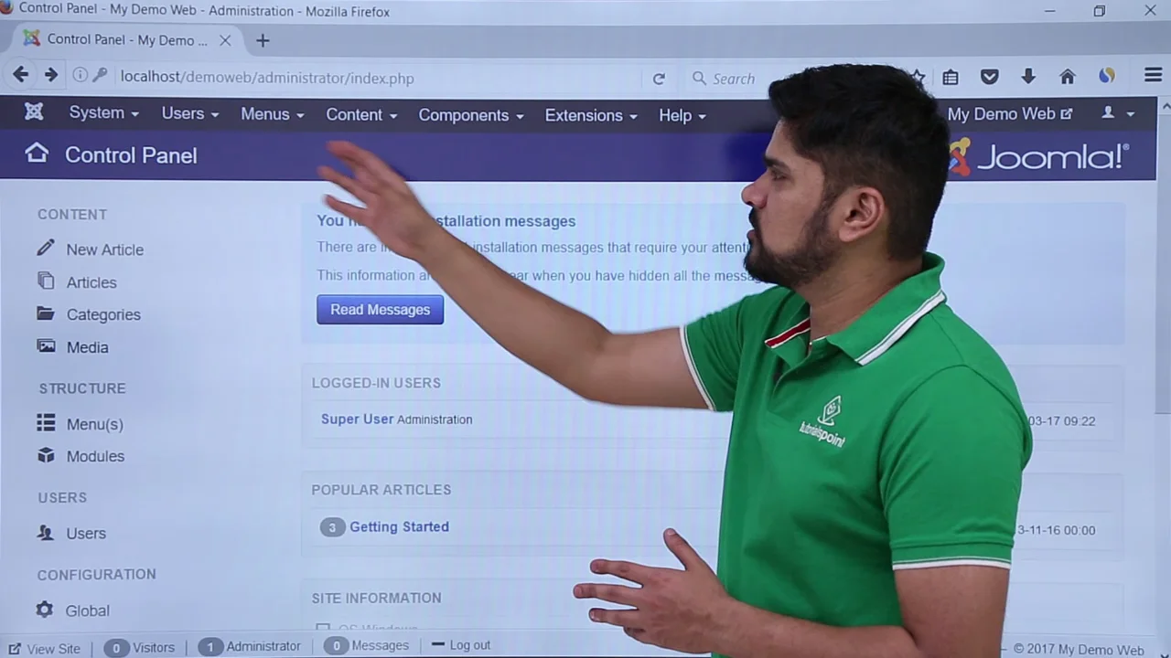 Joomla - Control Panel on Vimeo