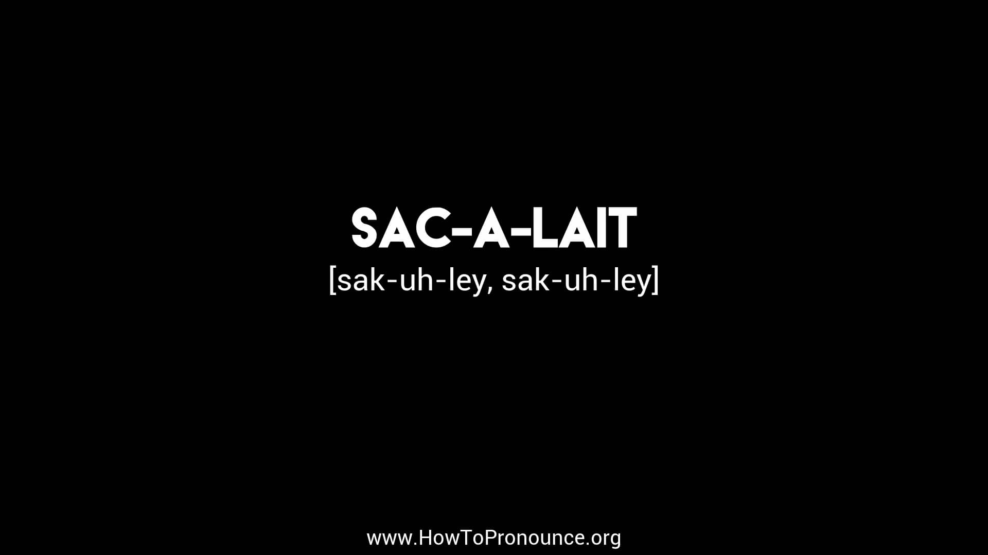How to Pronounce "sac-a-lait" on Vimeo