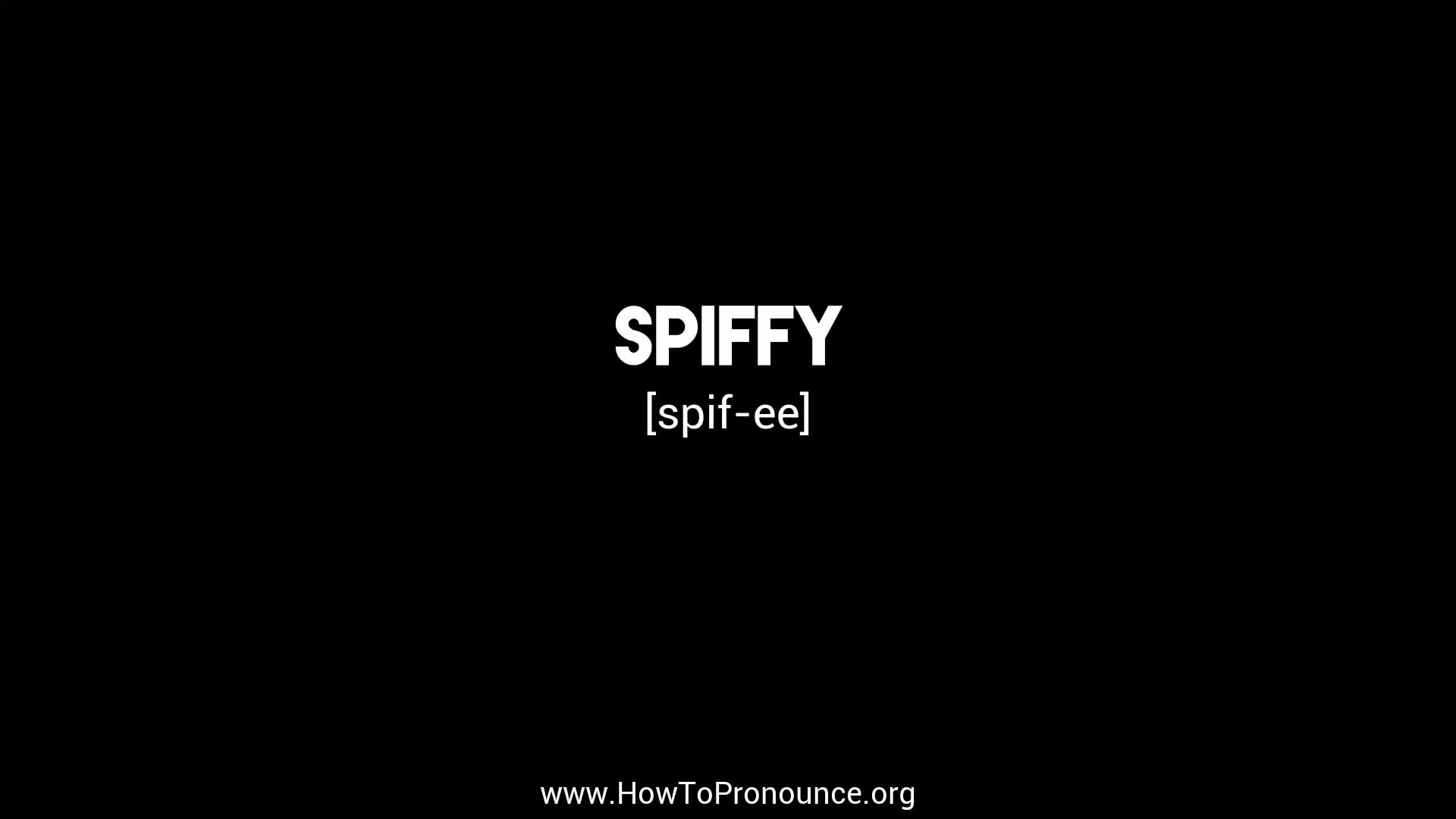 How to Pronounce "spiffy" on Vimeo