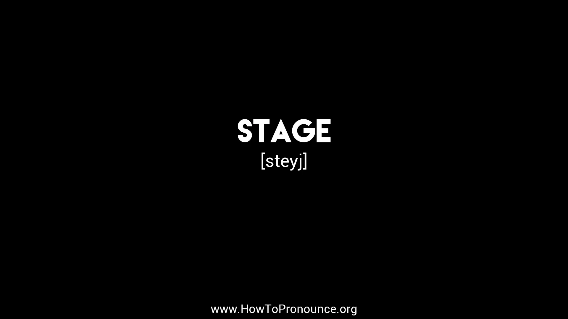 How to Pronounce "stage" on Vimeo
