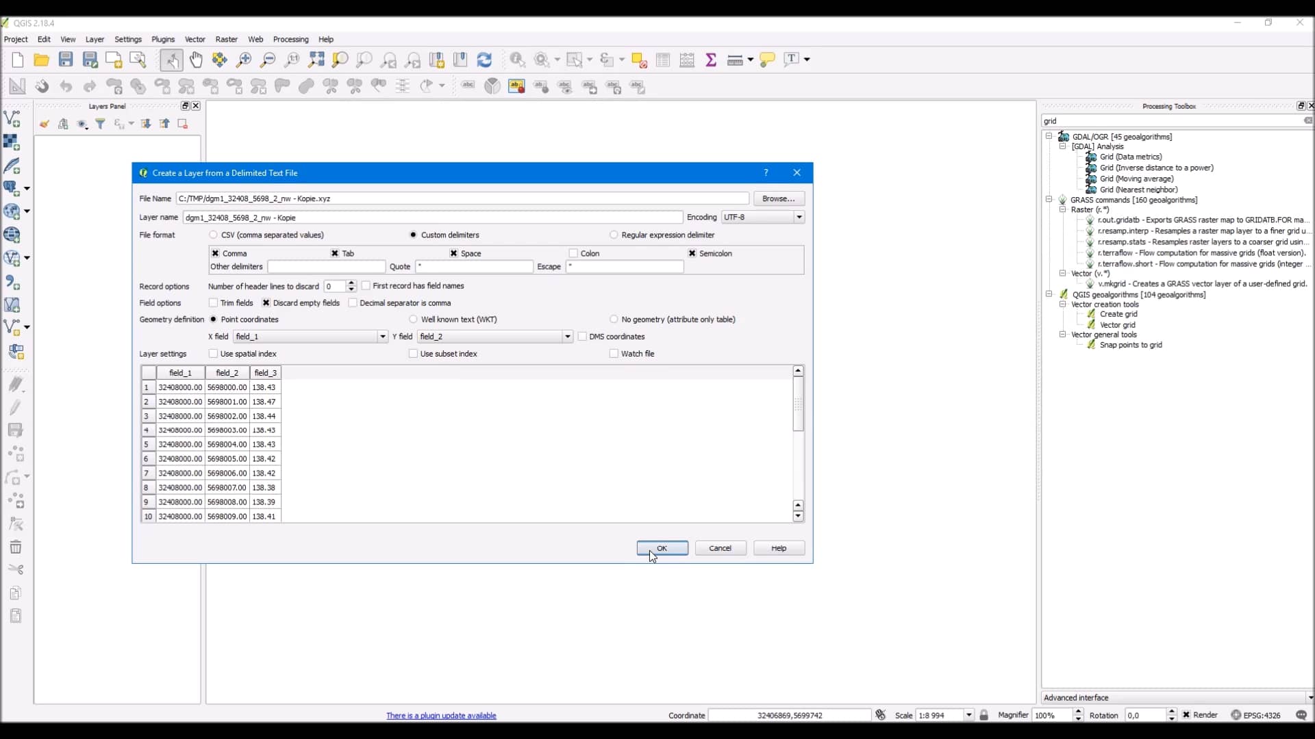 QGIS Tutorial: How to Import/convert/save XYZ table into QGIS as raster tif on Vimeo