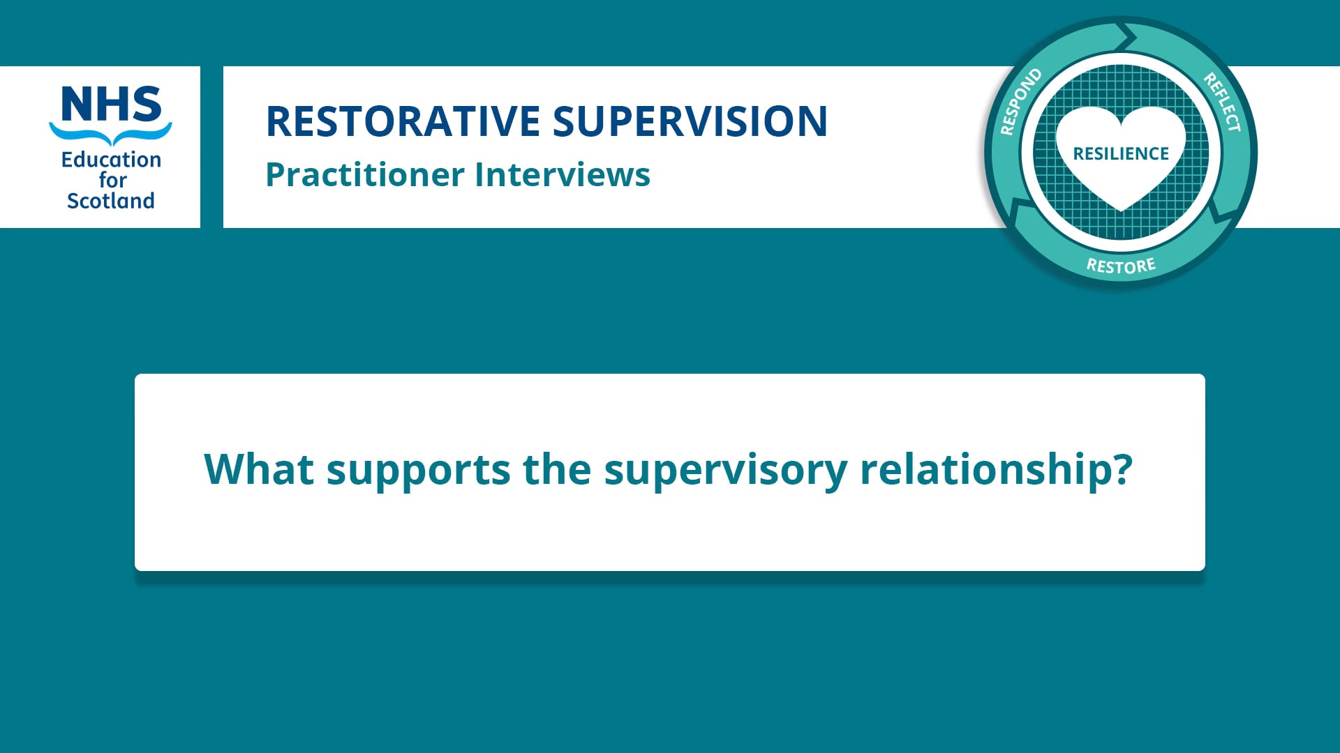 Restorative Supervision Question 2 | Videos & Movies on Vimeo
