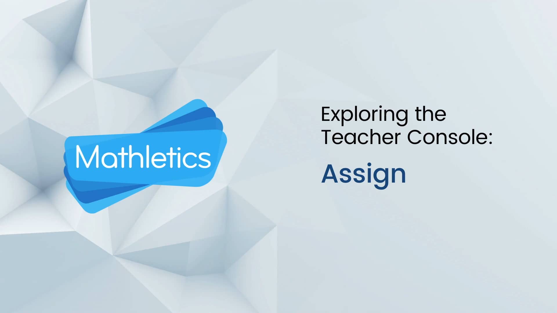 Mathletics Teacher Console Tutorials - Assign on Vimeo