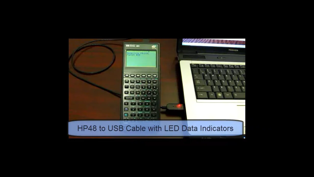 HP 48GX File Transfer over USB with HP48-USB Cable (HP 48G) on Vimeo