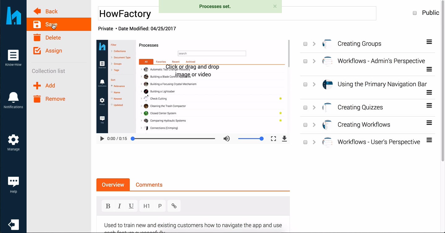 Demo of creating a collection on Vimeo