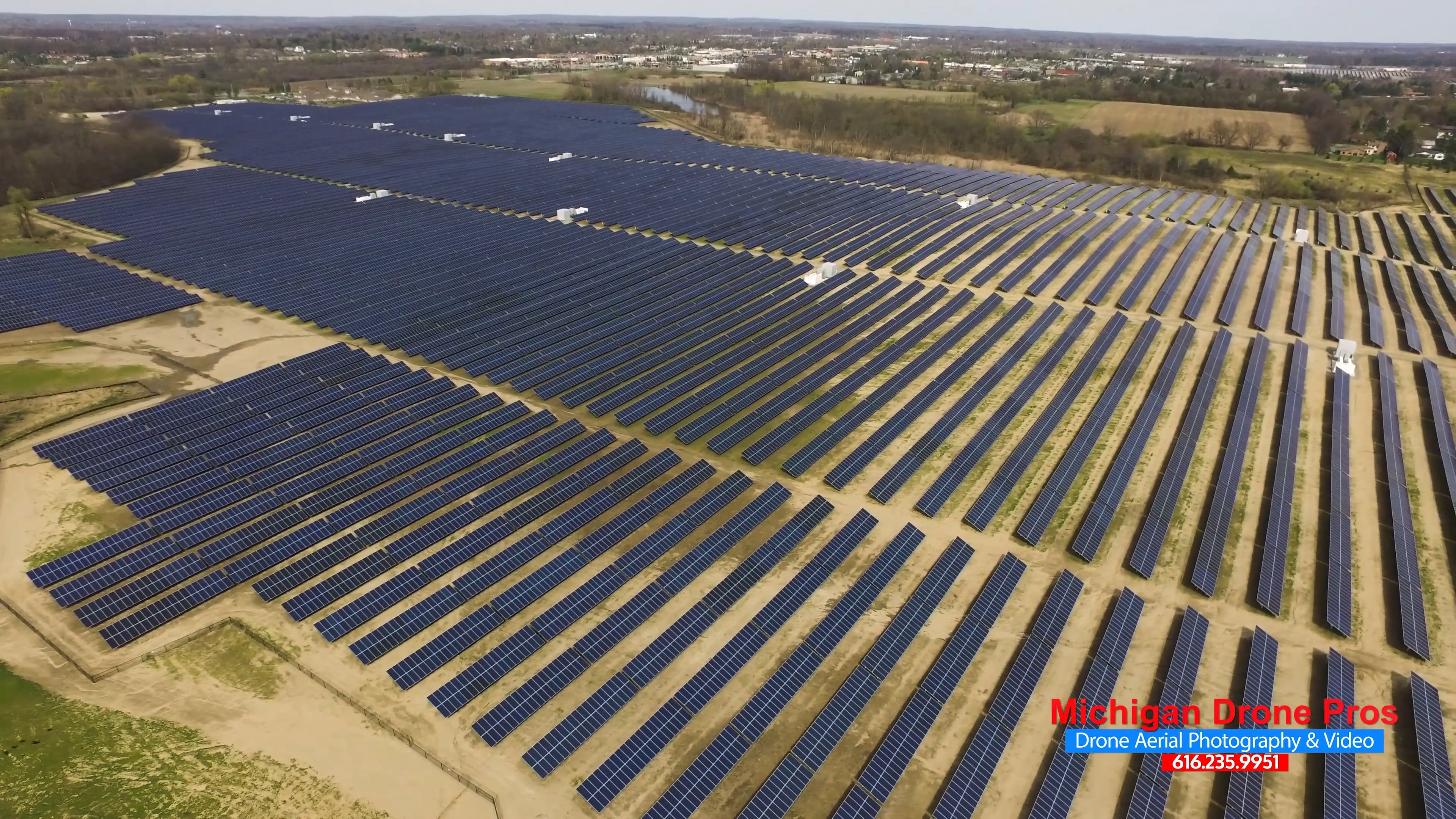 Huge DTE Energy Solar array farm in Lapeer, MI - filmed by Michigan ...