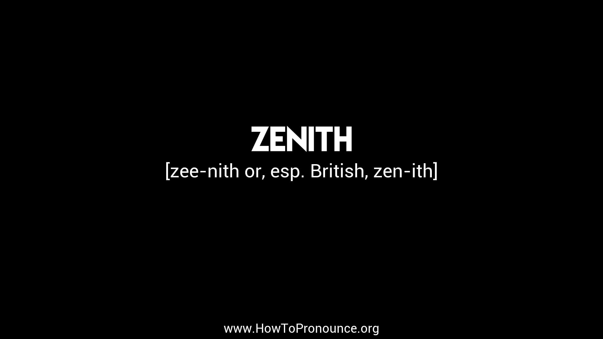 How to Pronounce "zenith" on Vimeo