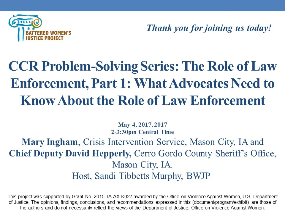 What Advocates Need to Know About Law Enforcement's Role, Pt 1- CCR ...