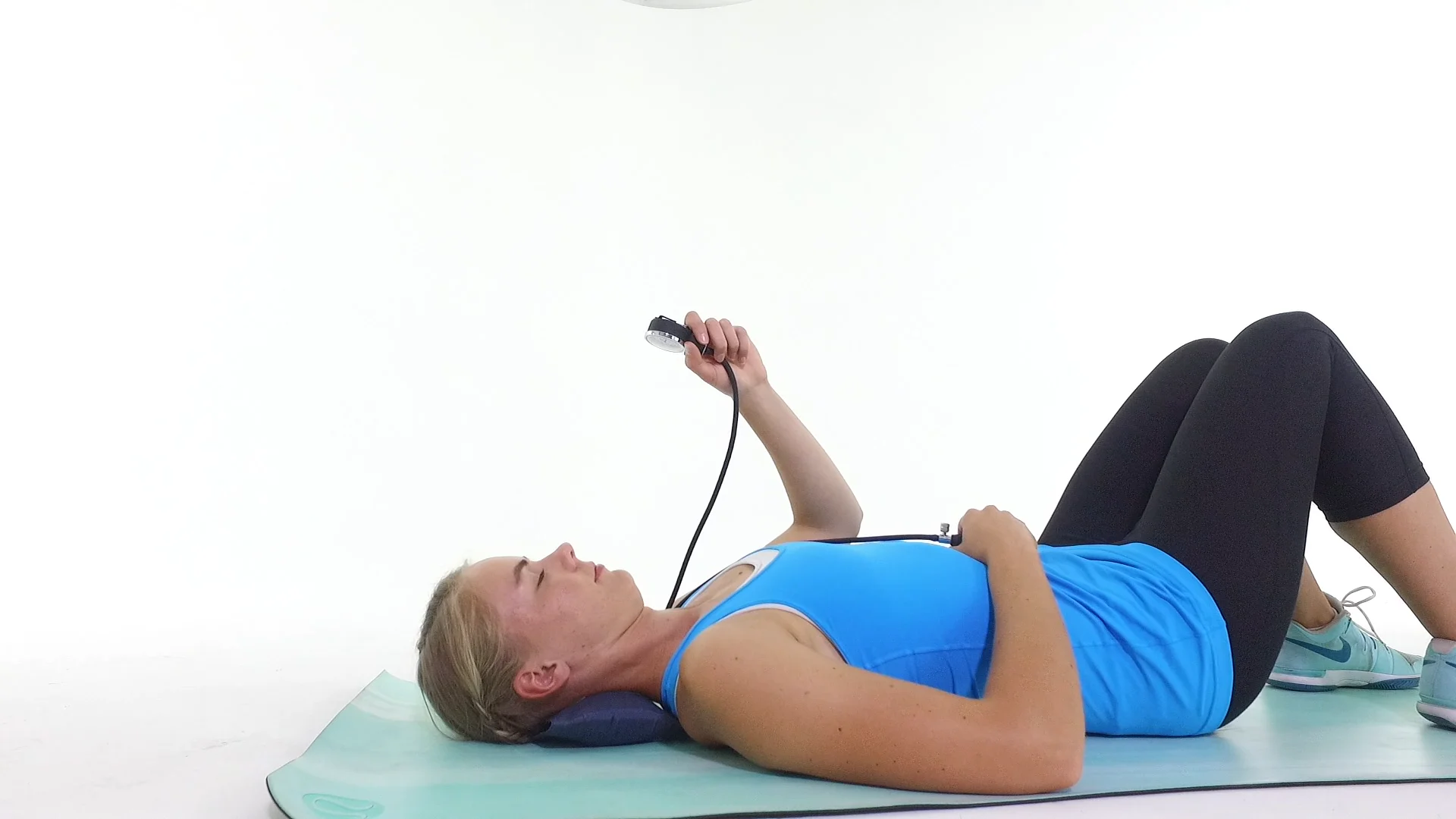 Supine Deep Neck Flexor Training on Blood Pressure Cuff on Vimeo